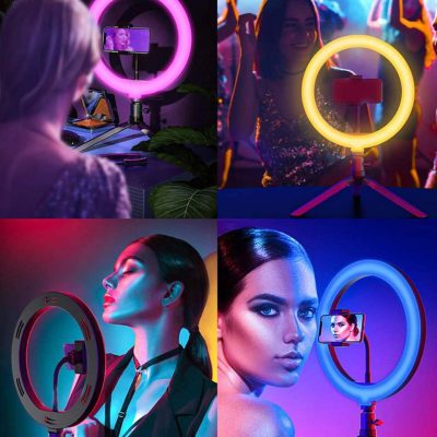 Ринг лампа с LED осветление 26 см, RGB, 20W - Exbliss